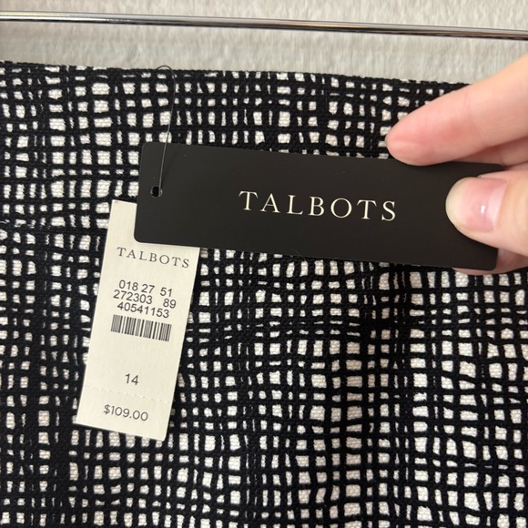 Talbots | Skirts | Nwt Talbots Black And Cream Grid Printed Pencil ...